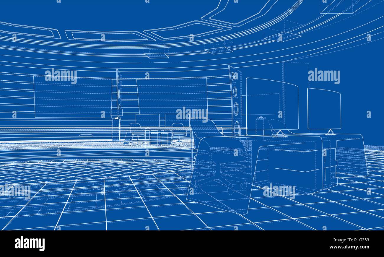 3D outline interior. Vector rendering of 3d Stock Vector Image & Art ...