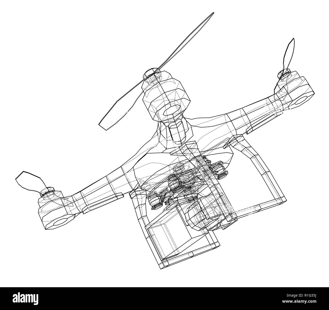 Drone concept. Vector rendering of 3d Stock Vector Image & Art - Alamy