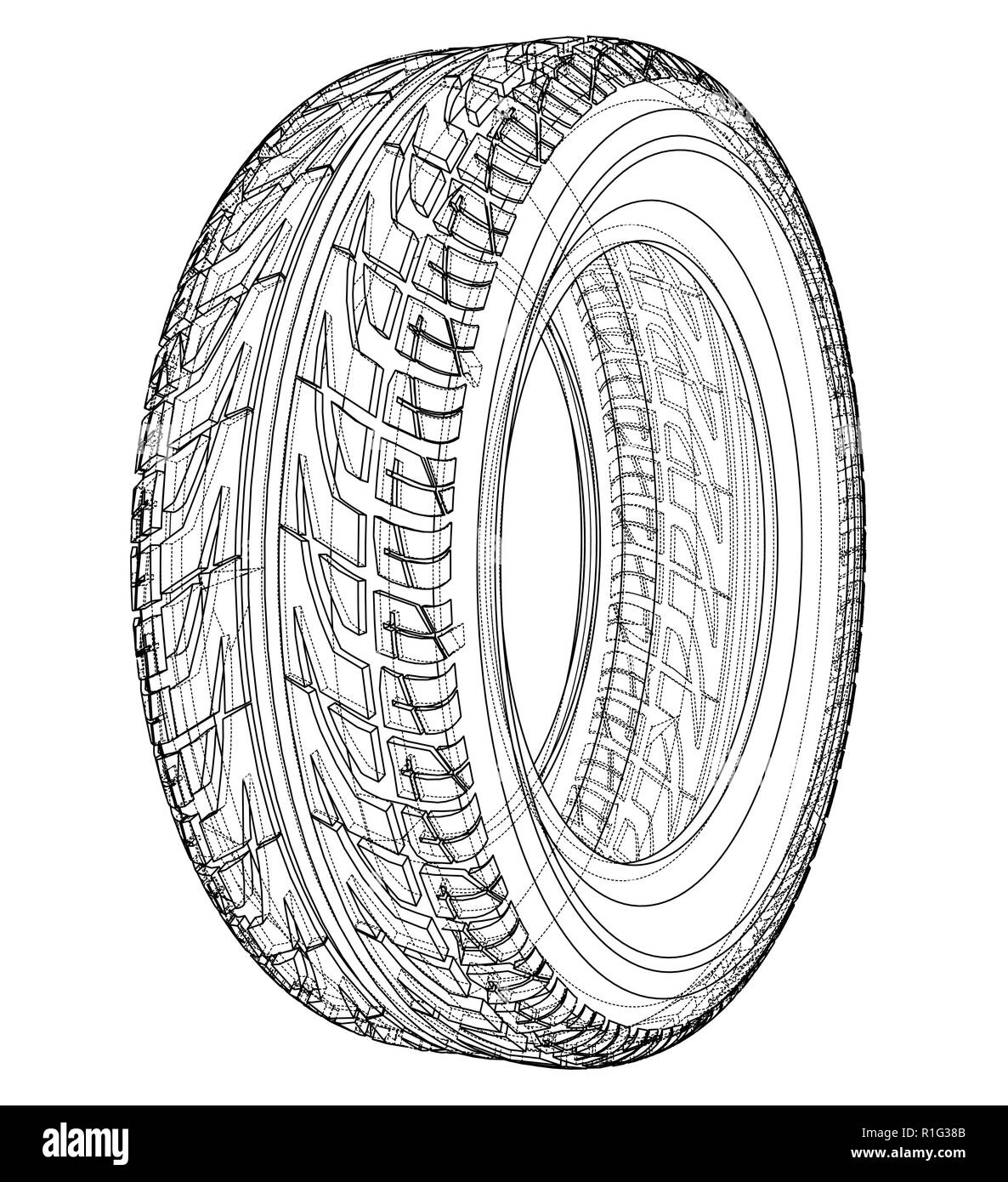 3d rendering tire Stock Vector Images - Alamy