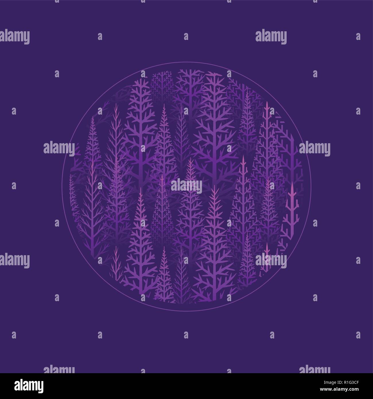 Vector pine tree forest illustration. Abstract vector pattern Stock ...