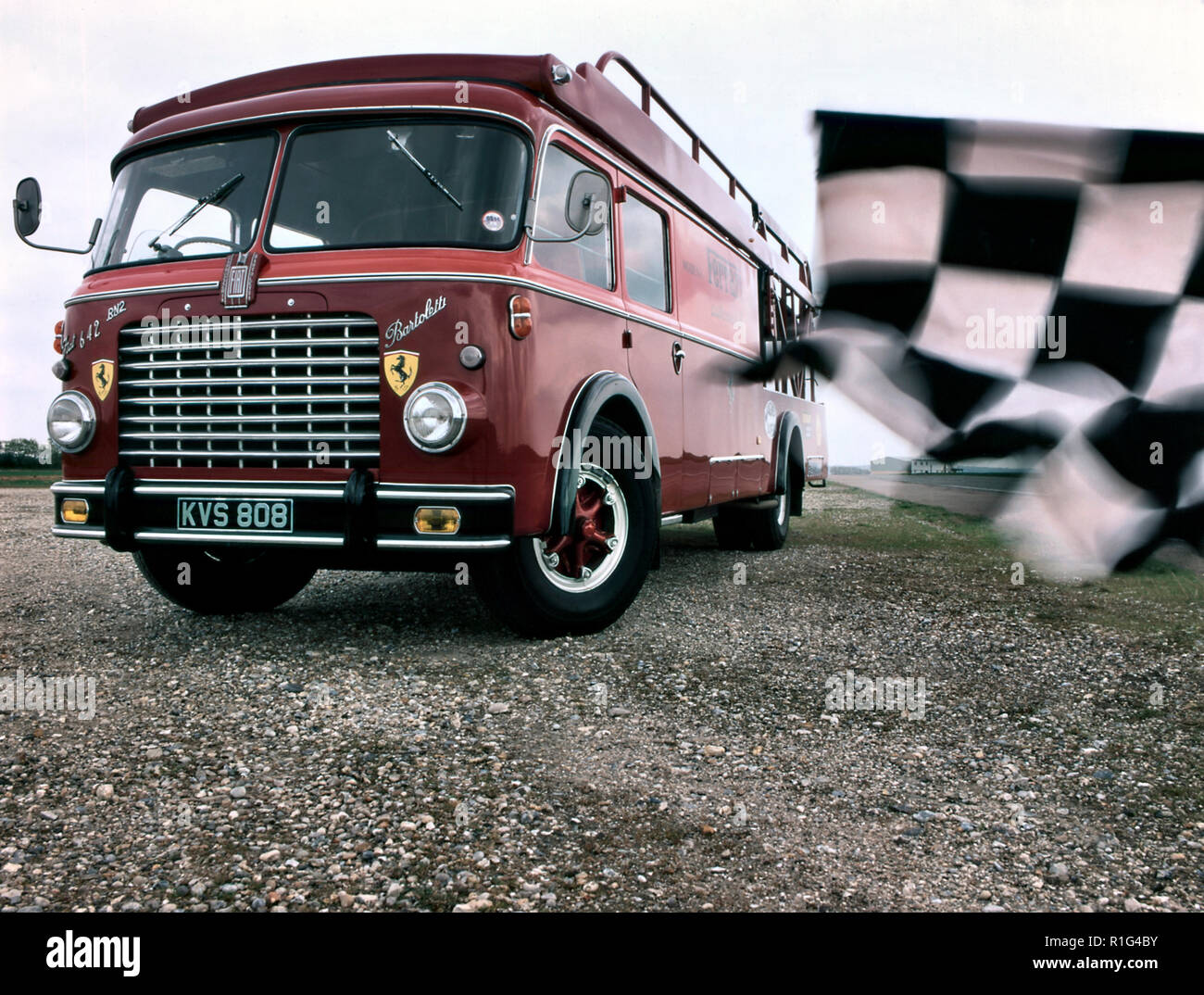 Ferrari racing car transporter. 1957 Fiat truck with Bartoletti ...