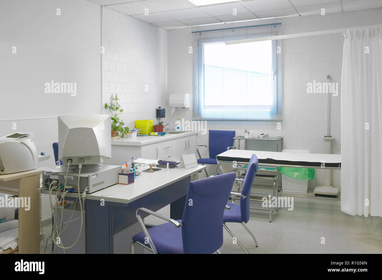 Hospital doctor consulting room. Healthcare equipment. Medical ...