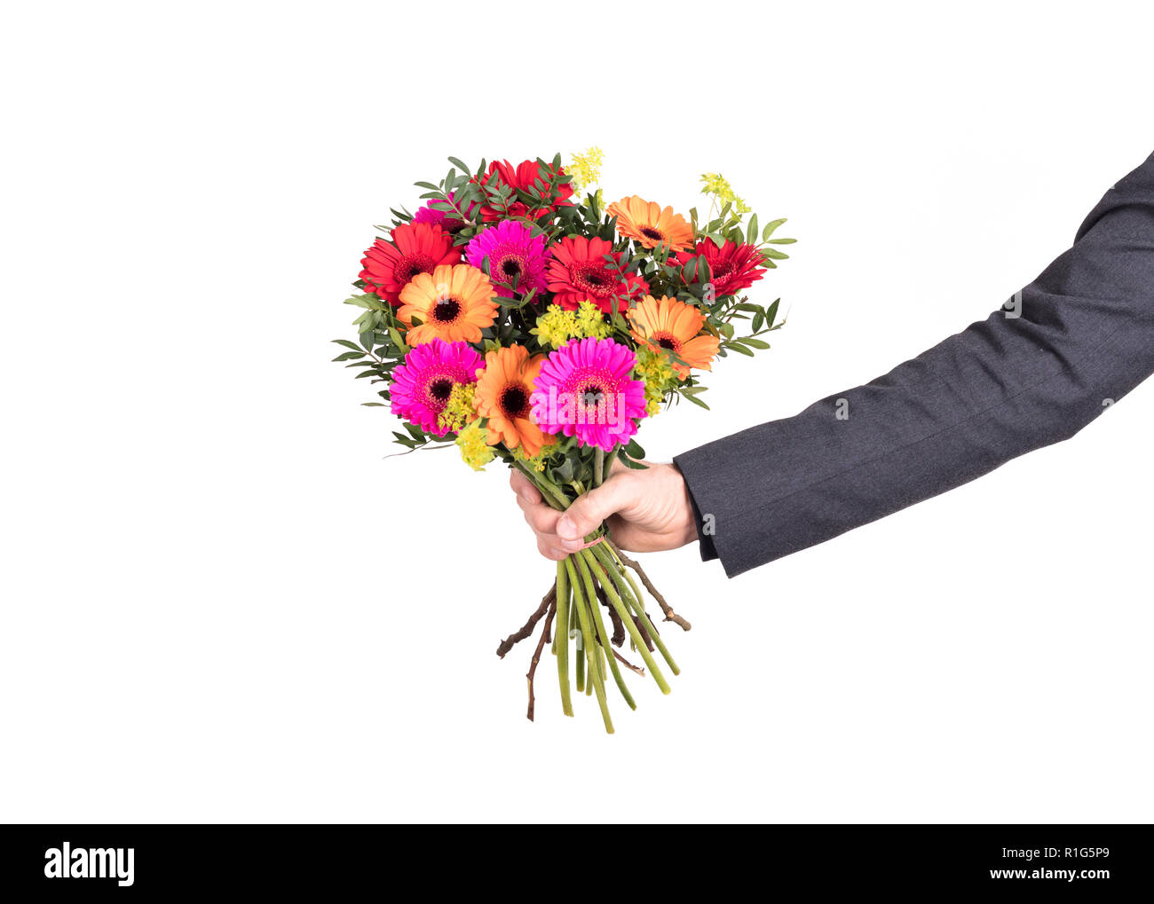 Giving flowers hand Cut Out Stock Images & Pictures - Alamy