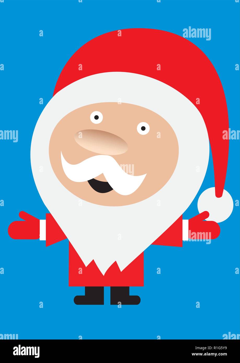Vector image of happy cartoon Santa Claus with arms out isolated on ...