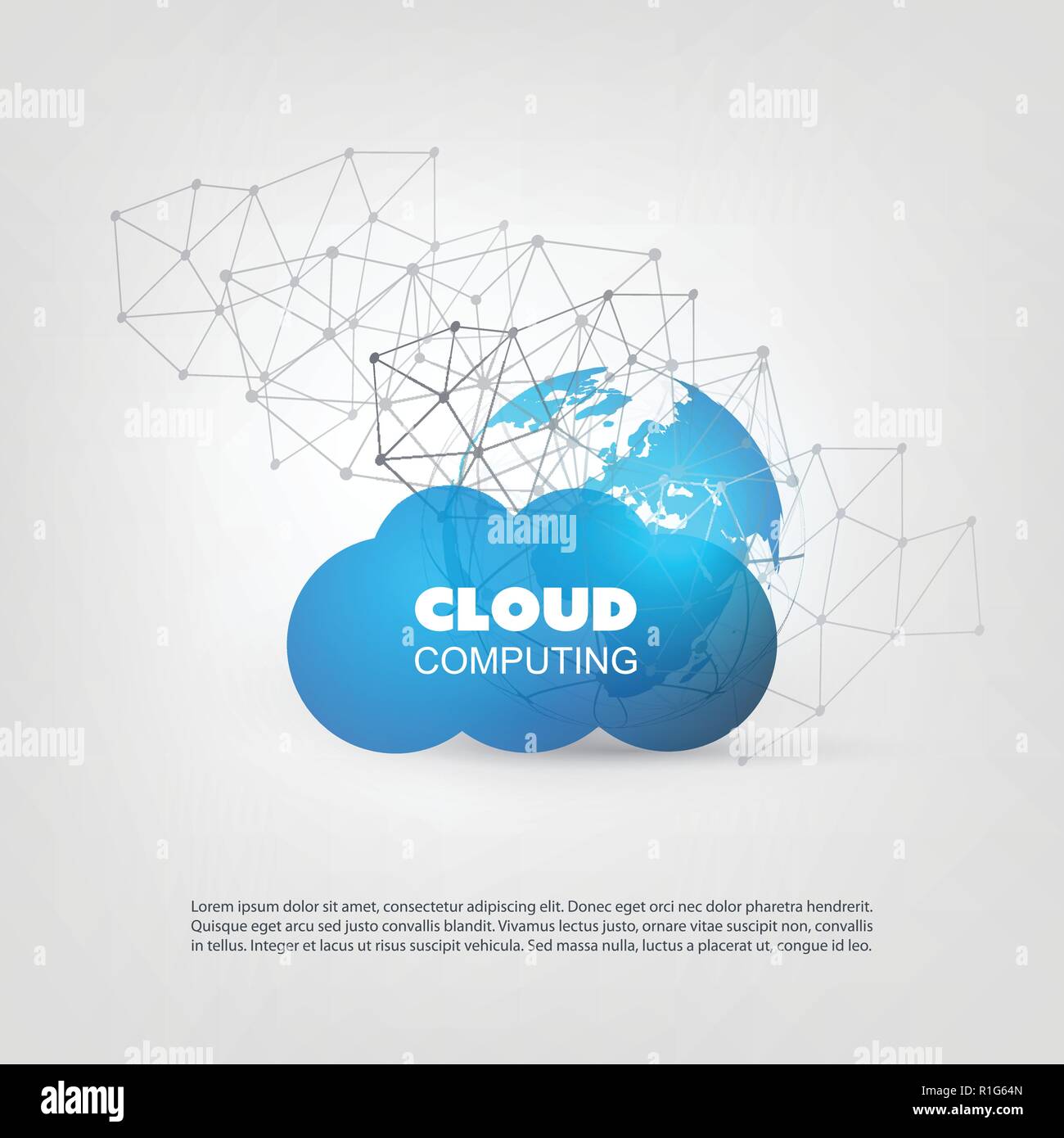 Internet of Things, Cloud Computing Design Concept with Icons - Digital Network Connections ...