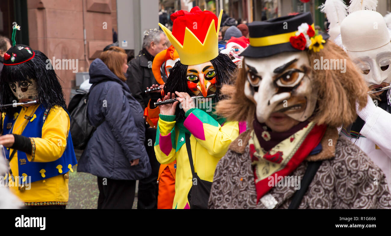 Basel carnival 2018. Schnabelgasse, Basel, Switzerland - February 19th ...