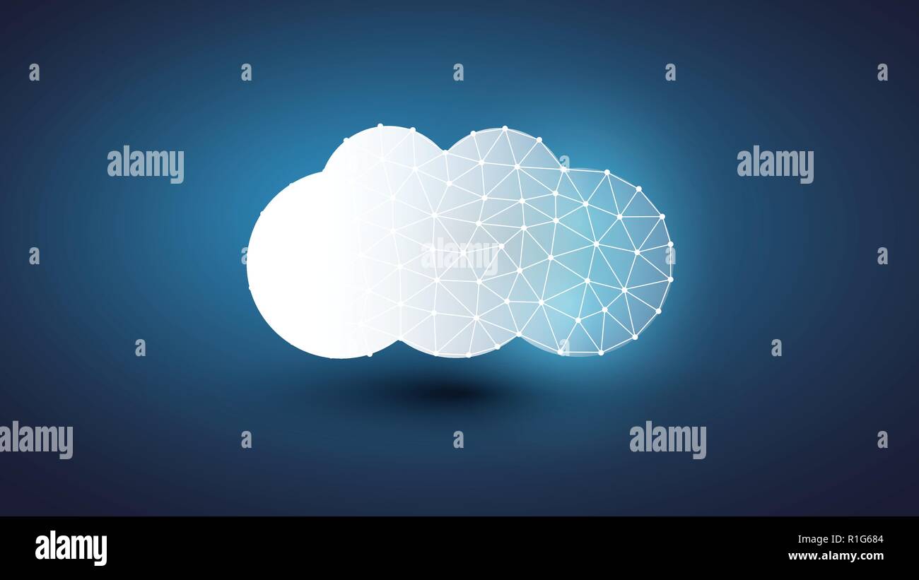 Cloud Computing Design Concept Digital Network Connections