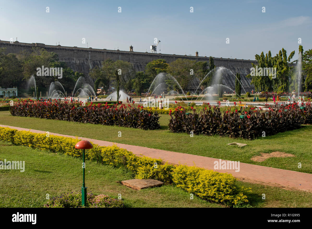Fountains at Brindavan Gardens, Mysore, Karnataka, India Stock Photo ...