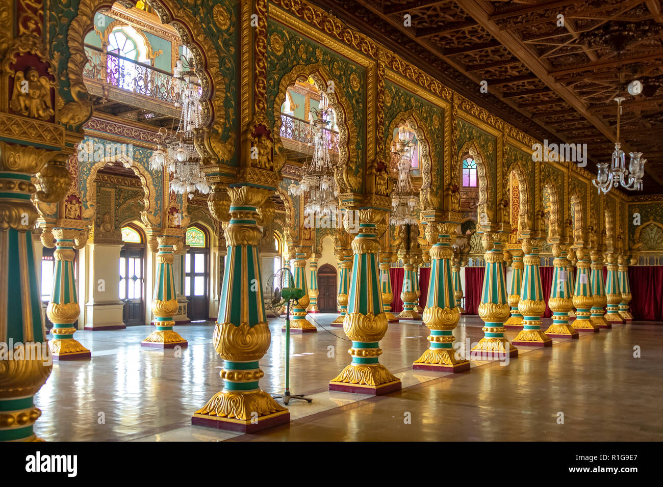 Durbar Hall in Mysore Palace, Mysore, Karnataka, India Stock Photo - Alamy