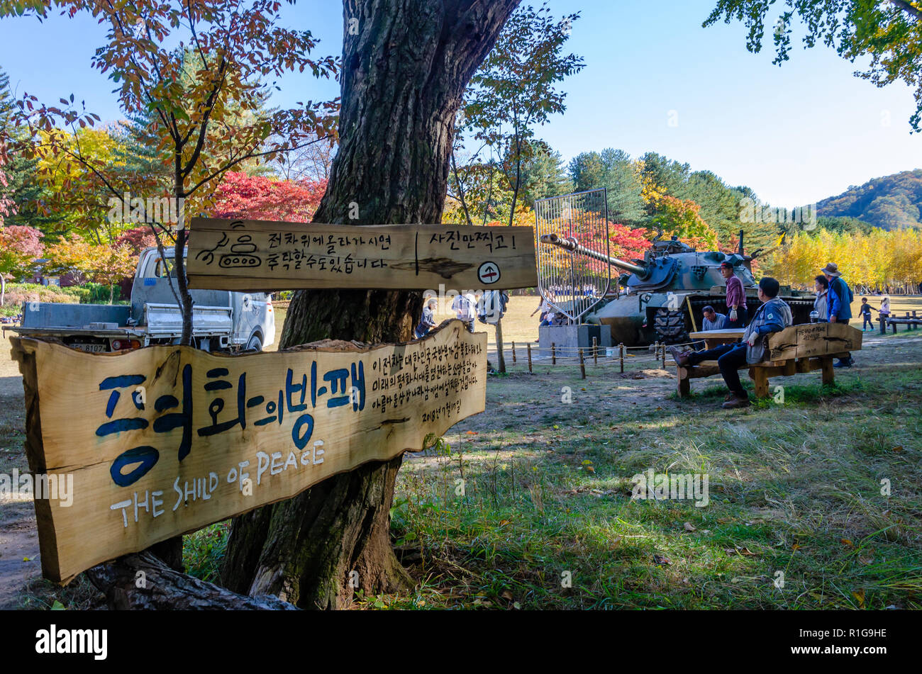 An installation on Nami Island entitled 'Shild of Peace' features an ...