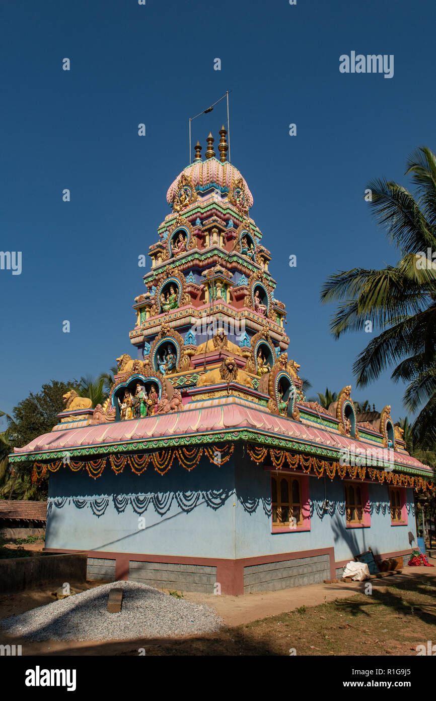 Hindu Temple at Mandagadde, near Shimoga, Karnataka, India Stock Photo ...