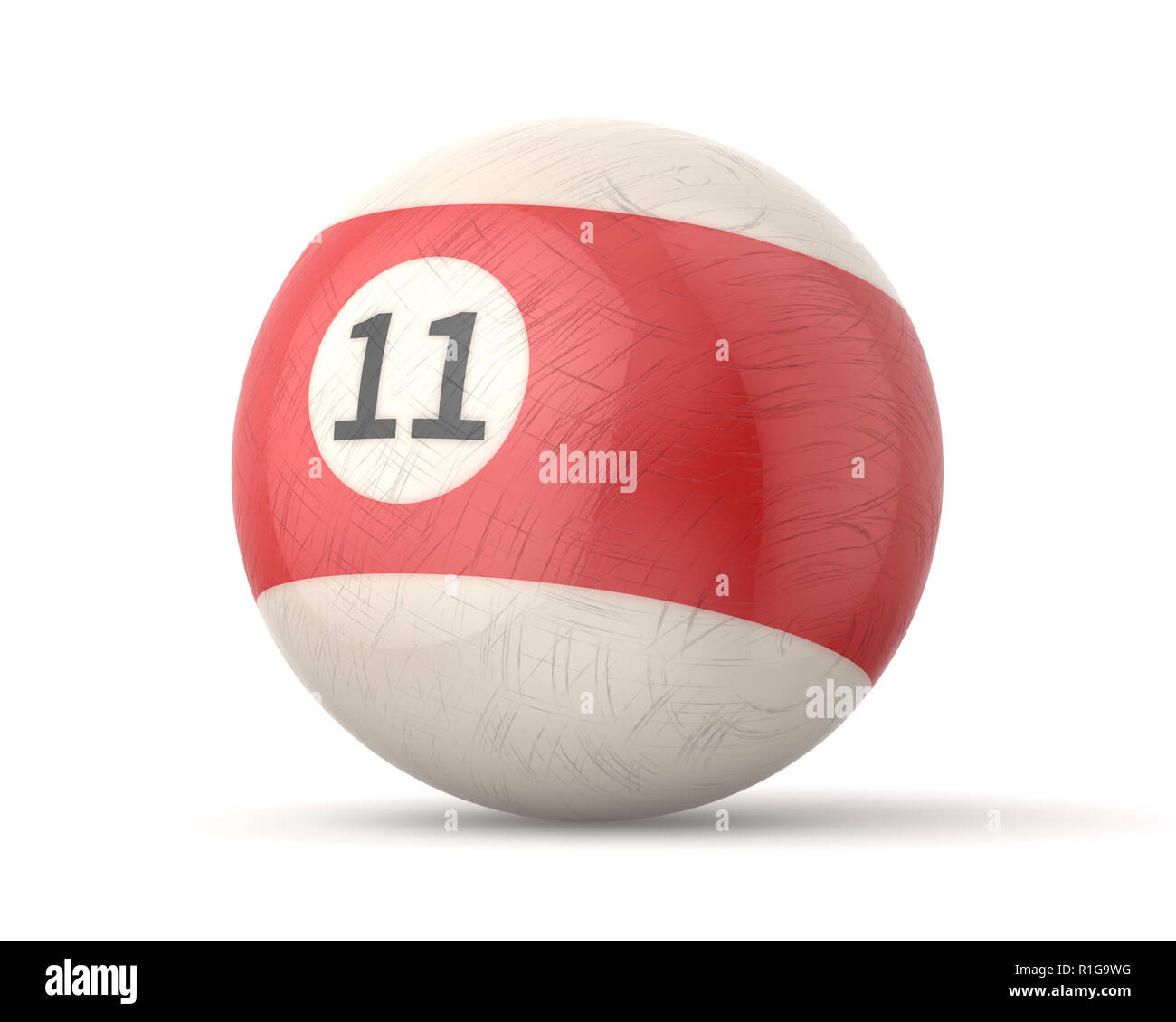3d rendered scuffed 11 ball on a white background Stock Photo - Alamy