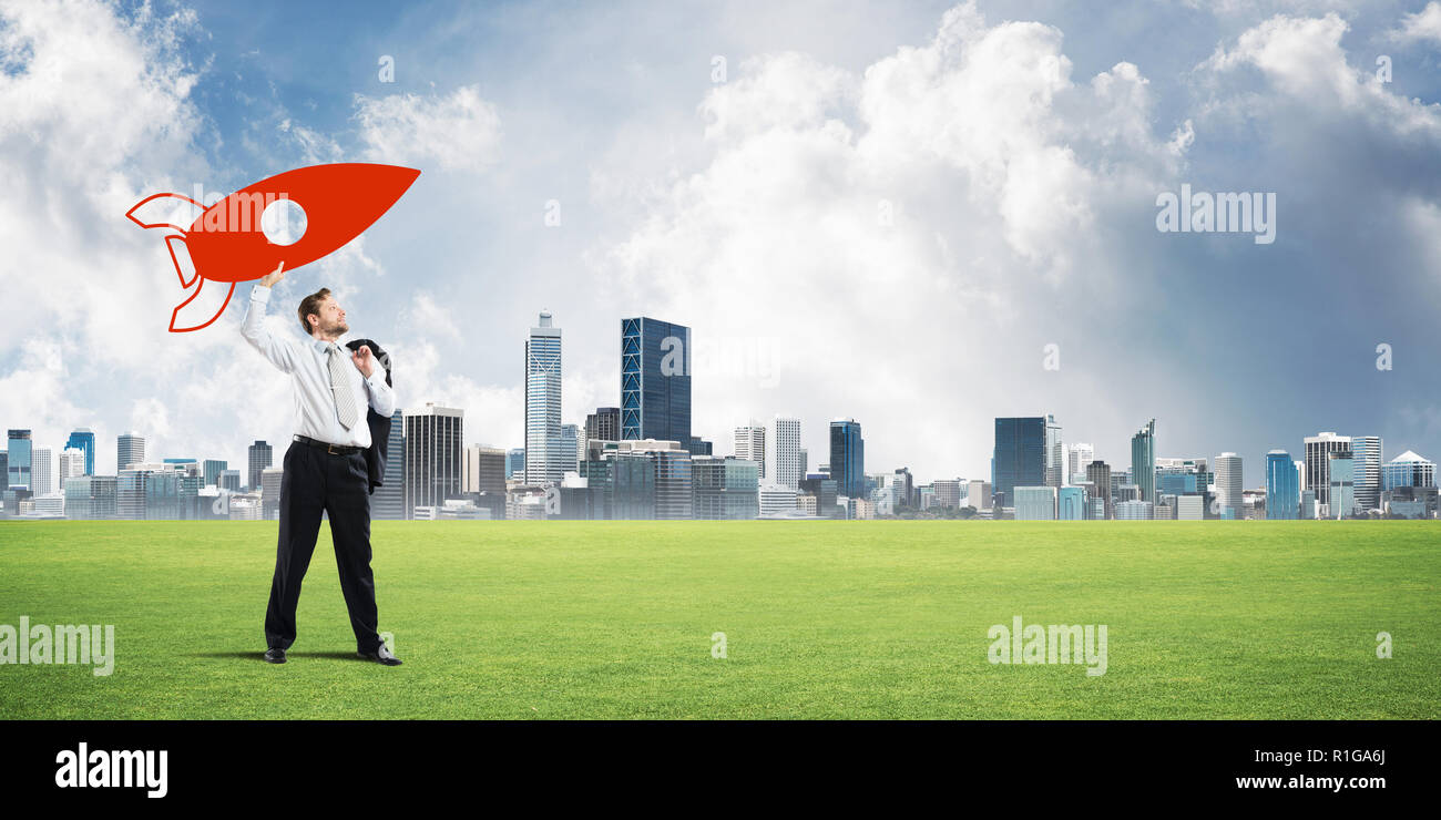 Successful businessman and development Stock Photo - Alamy