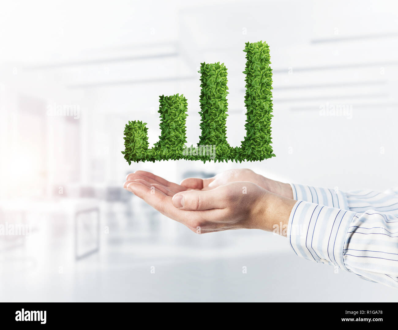 Banking and money investment presented by green graph. Mixed med Stock ...
