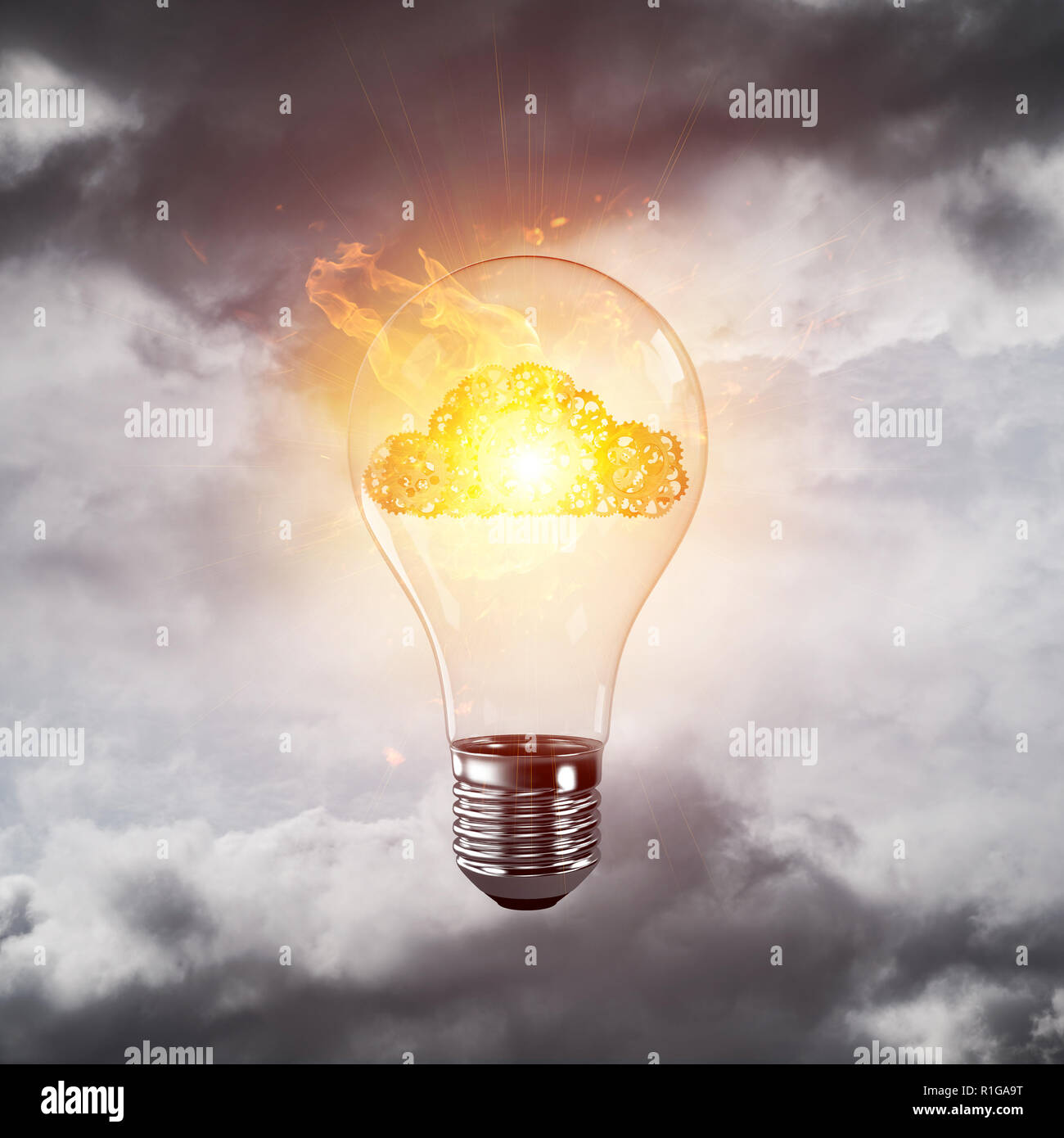 Eco innovations concept by means of lightbulb Stock Photo - Alamy