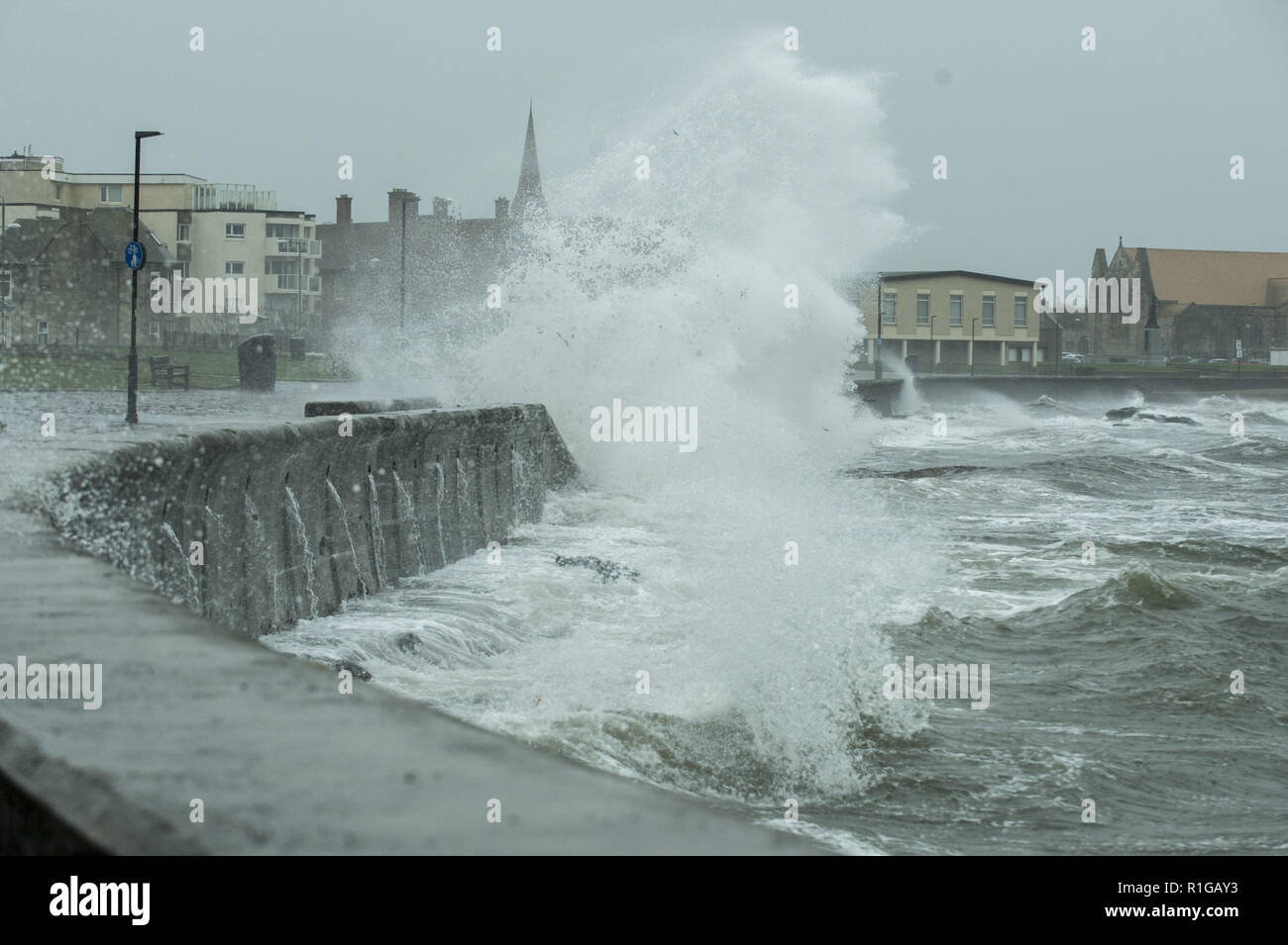 Storm Callum hits Scotland in Troon with high tide brings high waves ...