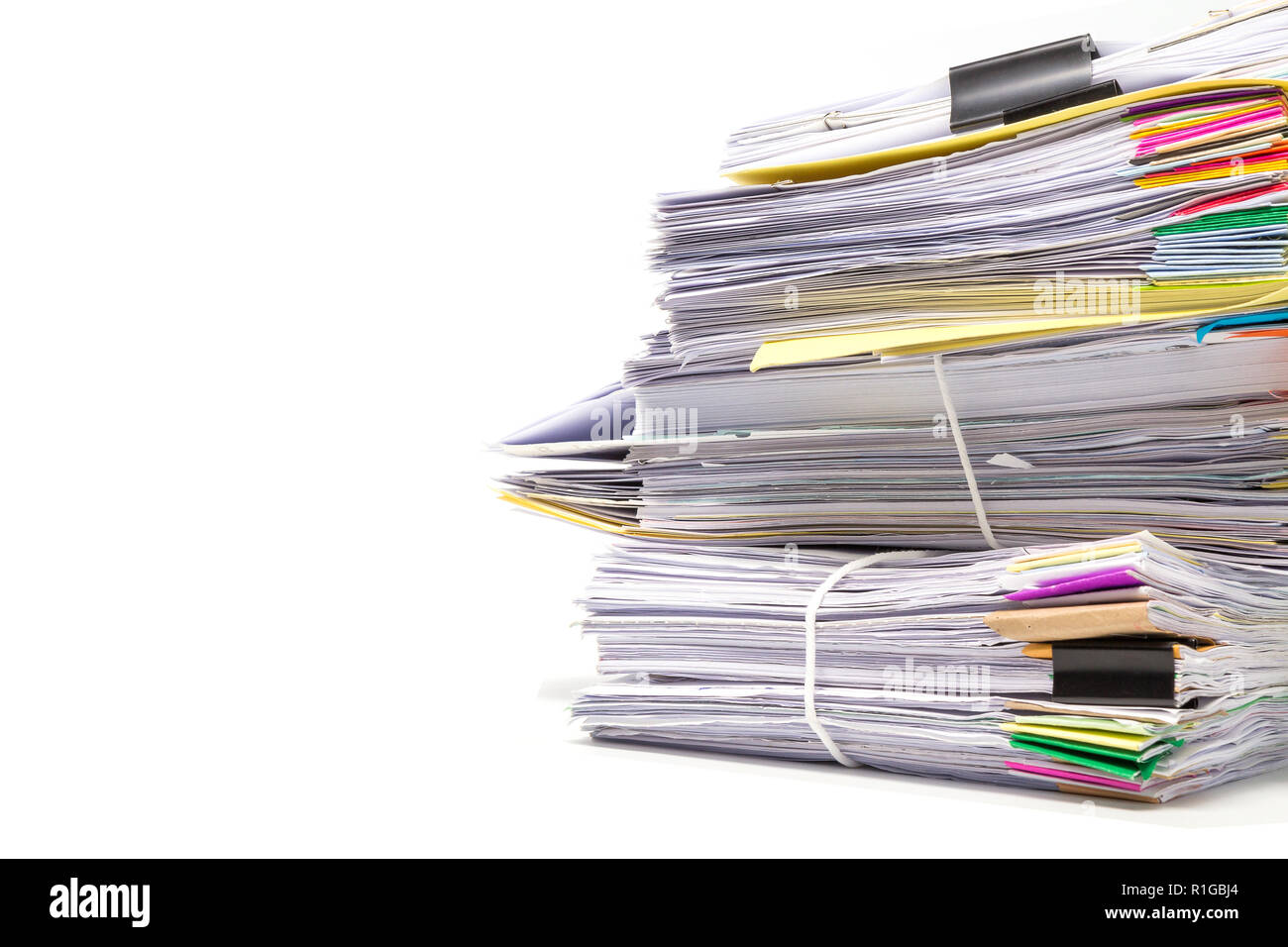 Stack of Documents isolated on white background Stock Photo - Alamy