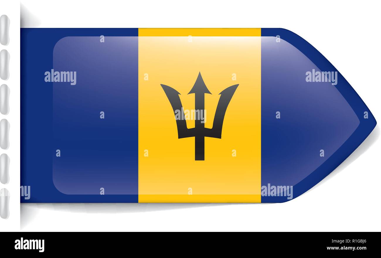 Barbados flag, vector illustration on a white background Stock Vector ...