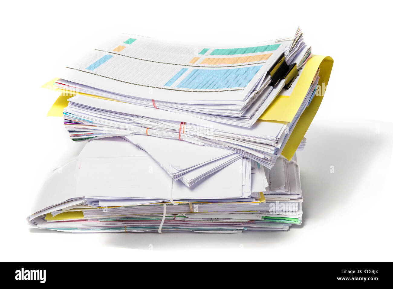 Stack of Documents isolated on white background Stock Photo - Alamy