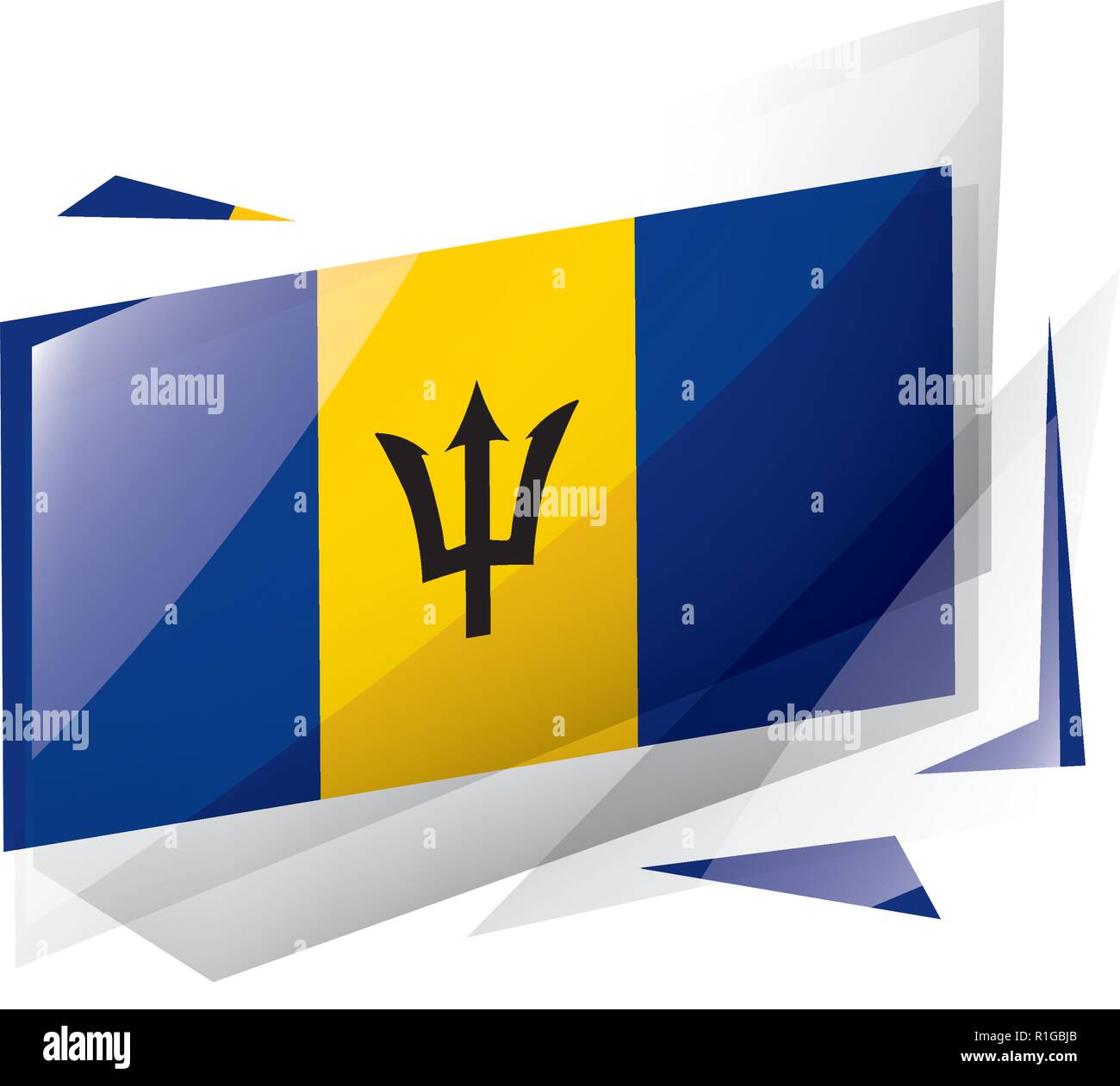 Barbados flag, vector illustration on a white background Stock Vector ...