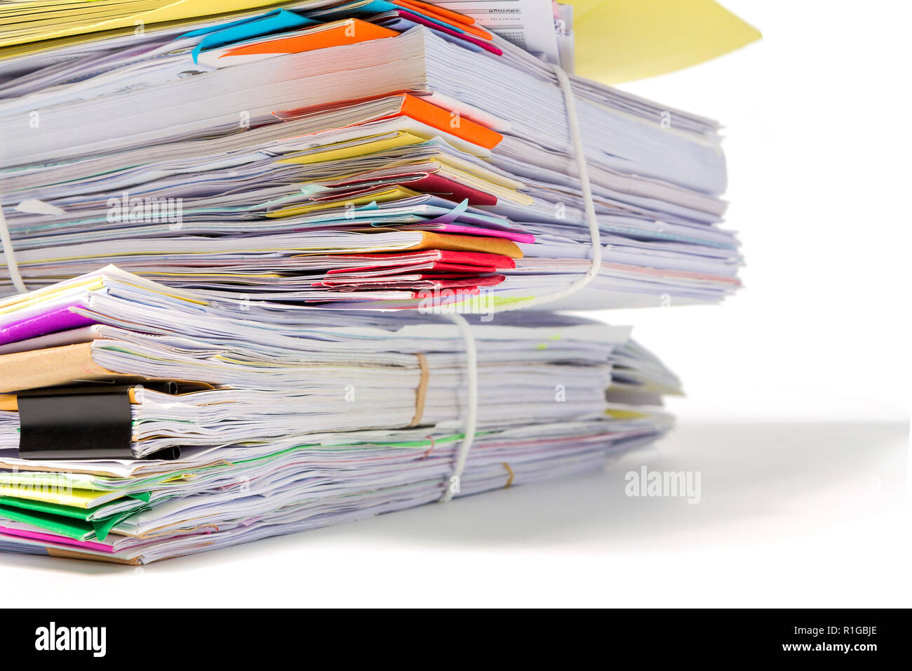 Stack of Documents isolated on white background Stock Photo - Alamy