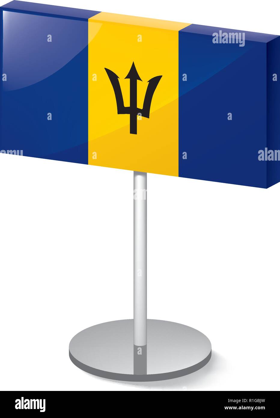 Barbados flag, vector illustration on a white background Stock Vector ...