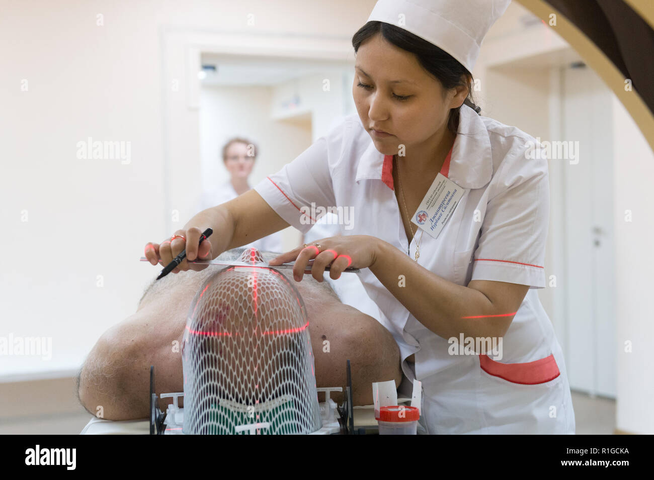Russian patient talking with doctor, Astrakhan, Russia Stock Photo - Alamy