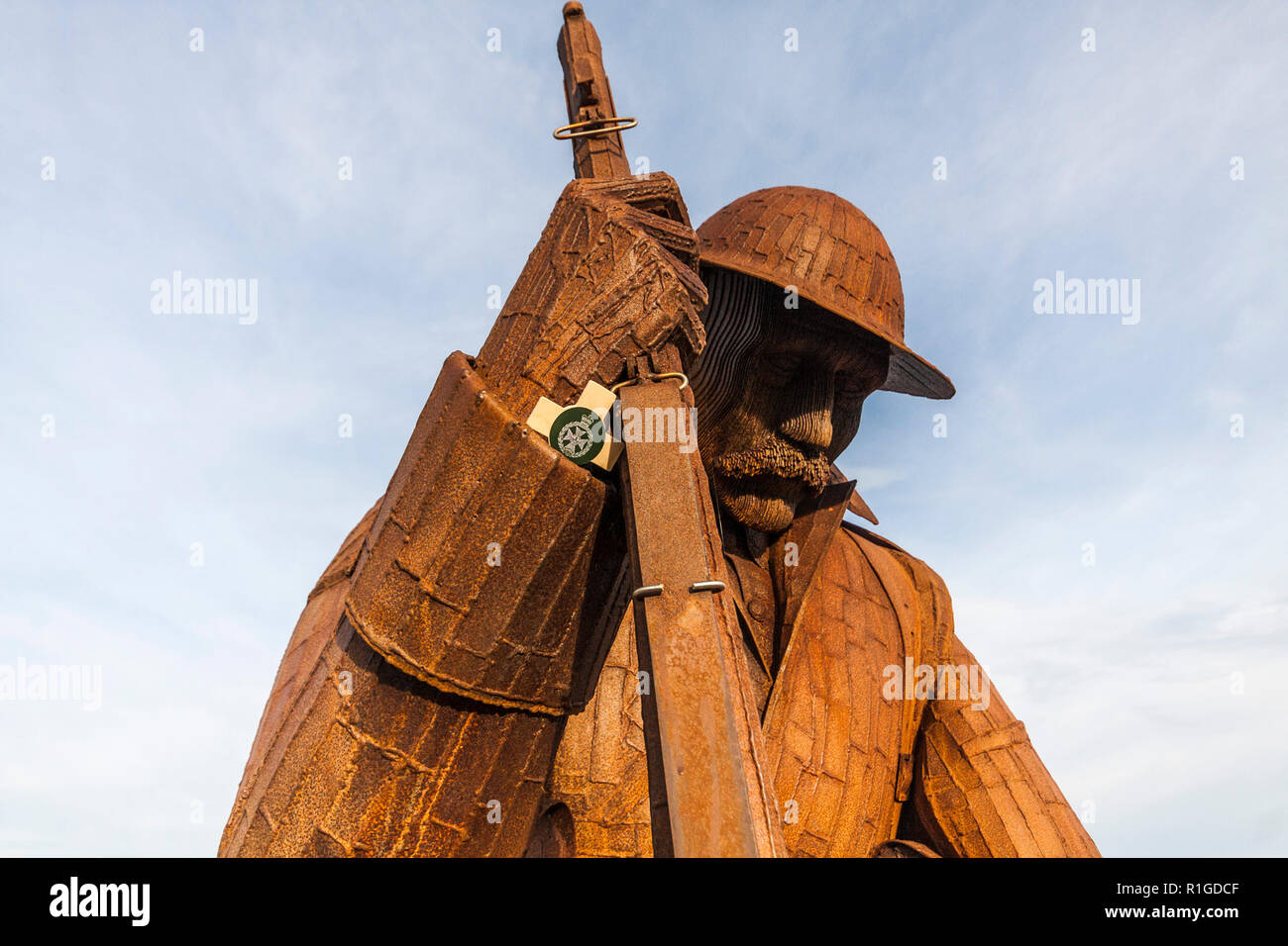 The statue of Tommy, Soldier 1101,on the seafront at Seaham,England,UK ...