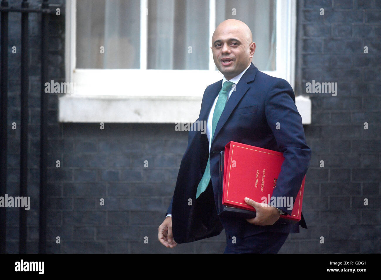 Business secretary sajid javid arrives hi-res stock photography and ...
