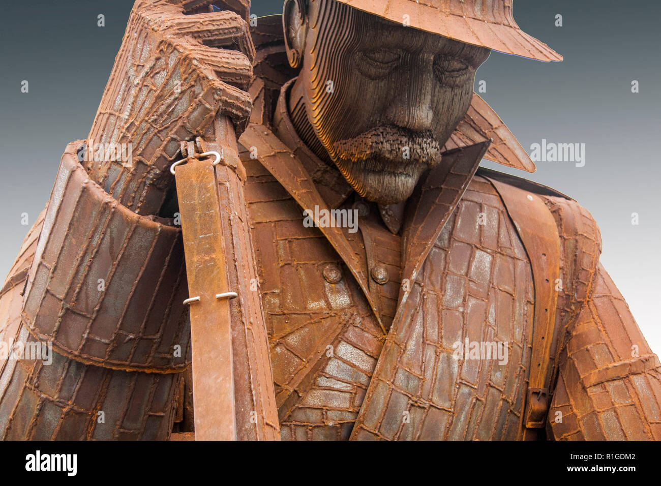 The statue of Tommy, Soldier 1101,on the seafront at Seaham,England,UK ...
