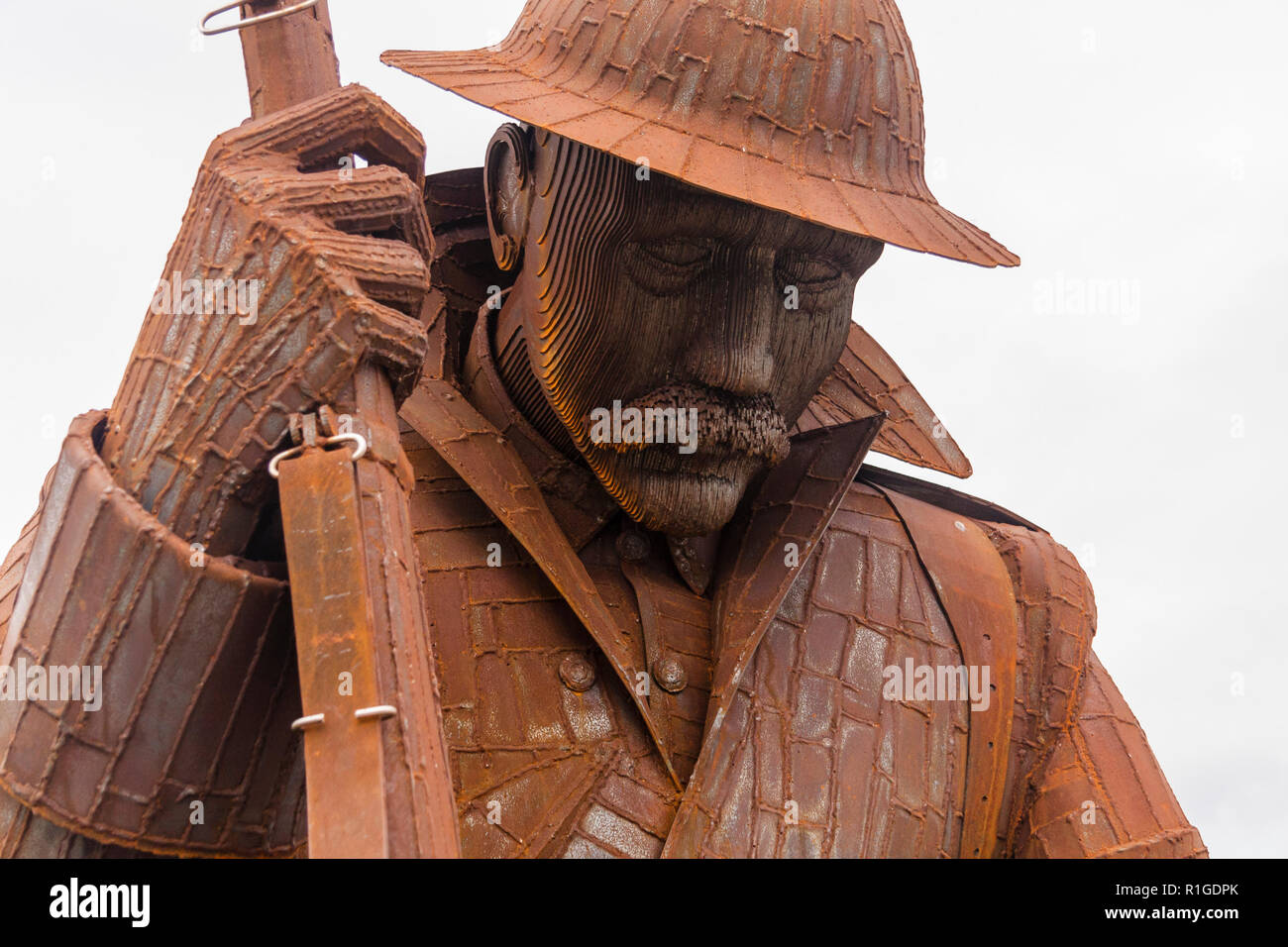 The statue of Tommy, Soldier 1101,on the seafront at Seaham,England,UK ...