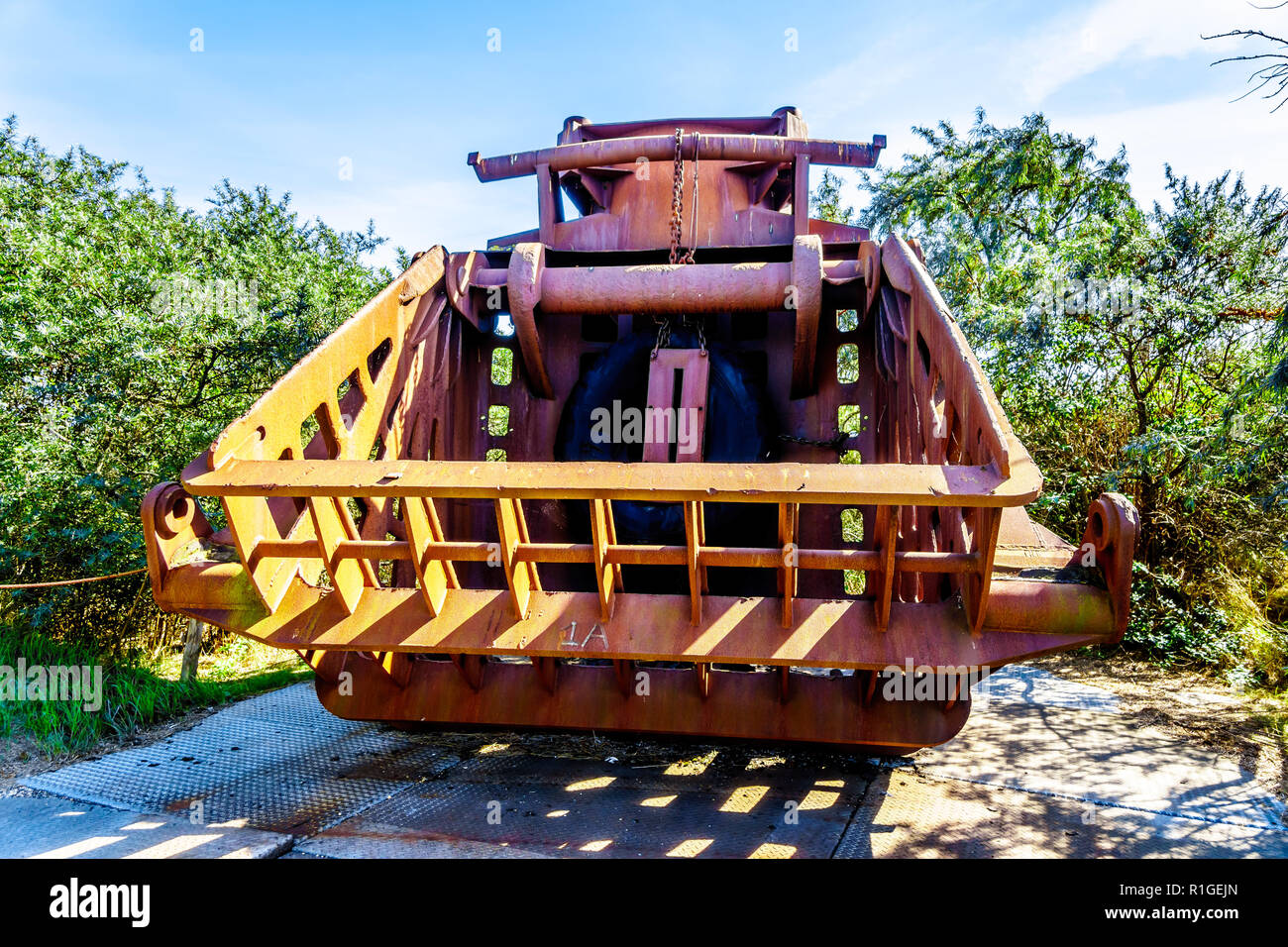 Heavy equipment used for the construction of the storm surge barrier of ...
