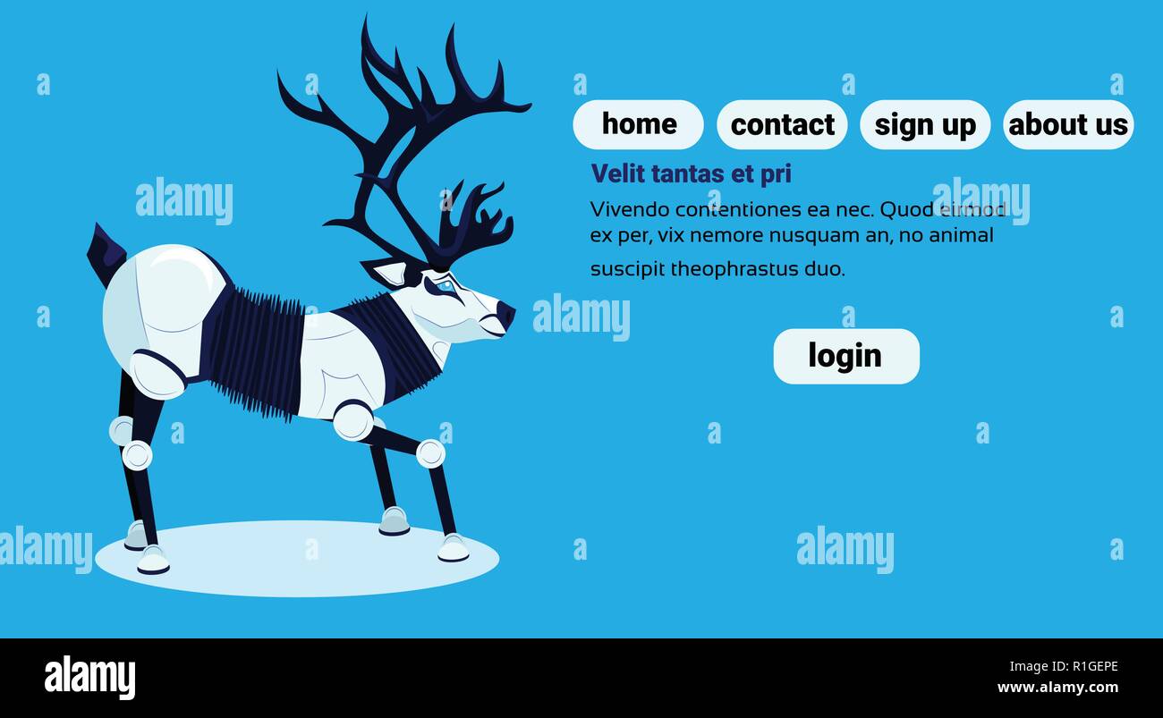 robot reindeer artificial intelligence concept robotic deer cartoon ...