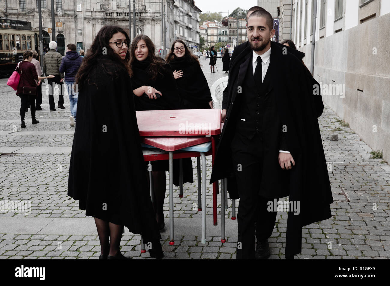 Students of the Porto University dress according to the traditional ...