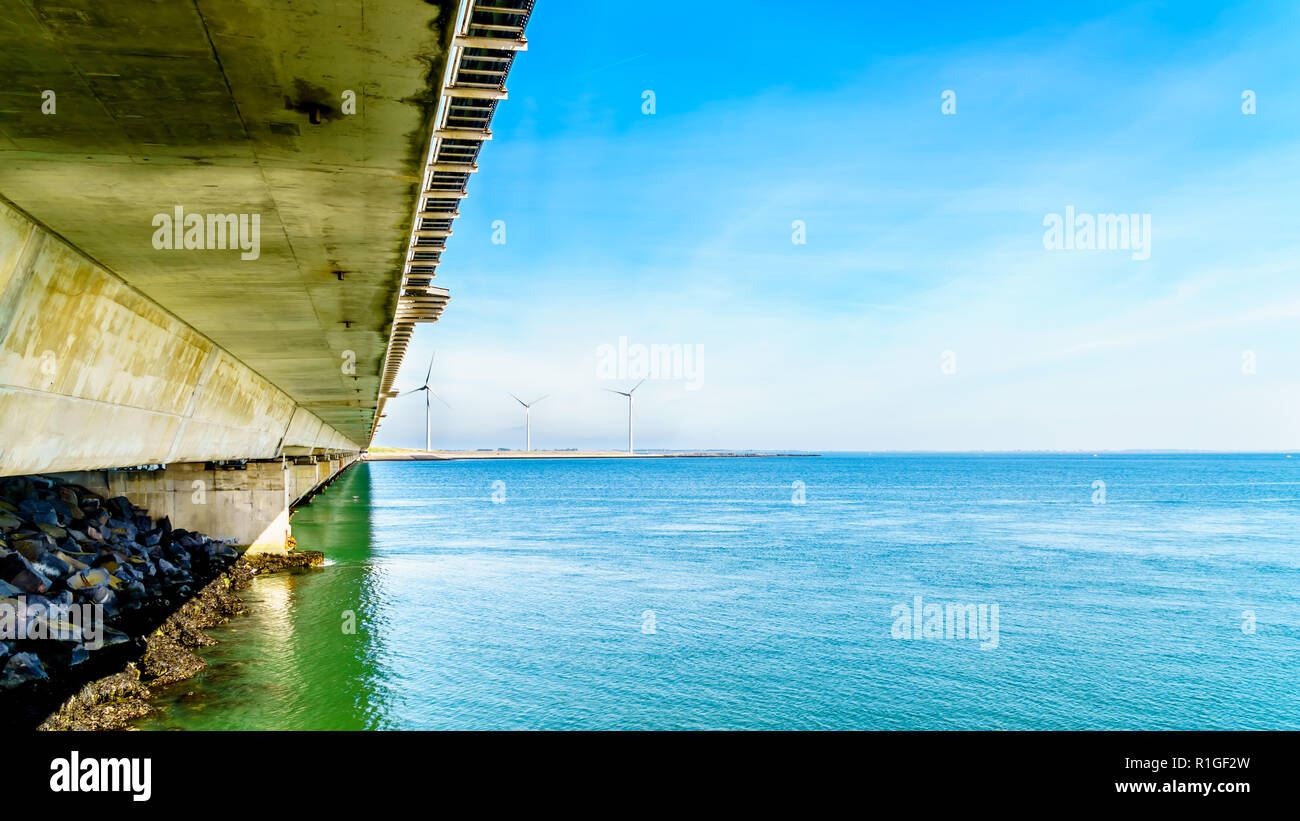 The concrete structure Storm Surge Barrier built in the province of ...