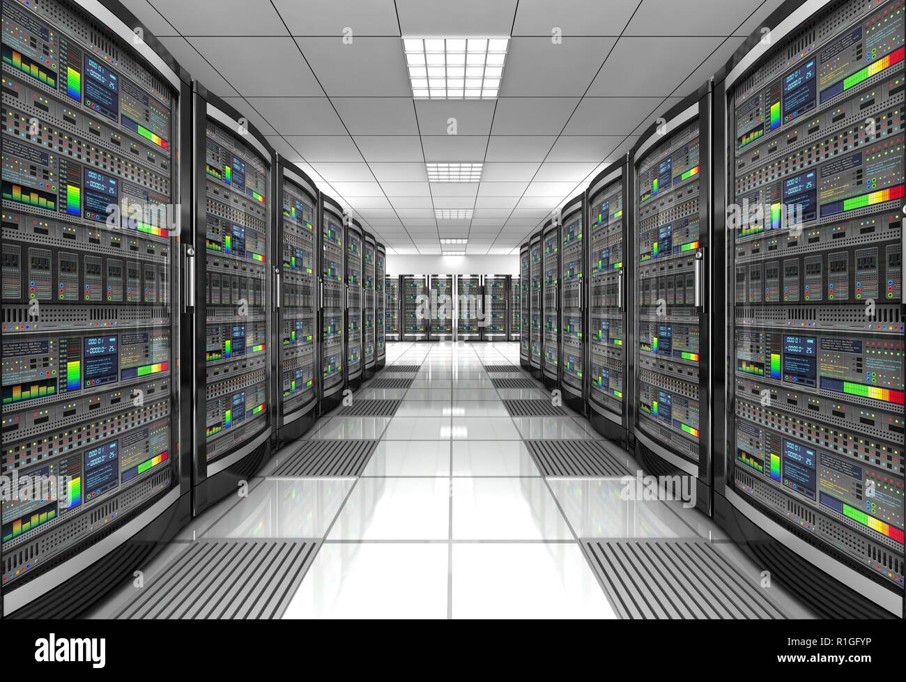 network workstation server room concept 3d illustration Stock Photo - Alamy