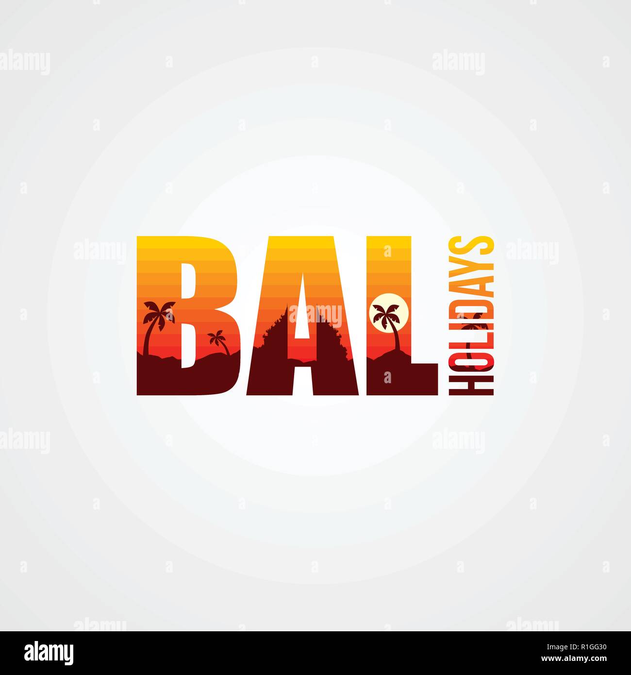 bali beach indonesia holiday vacation theme art sign symbol vector ...
