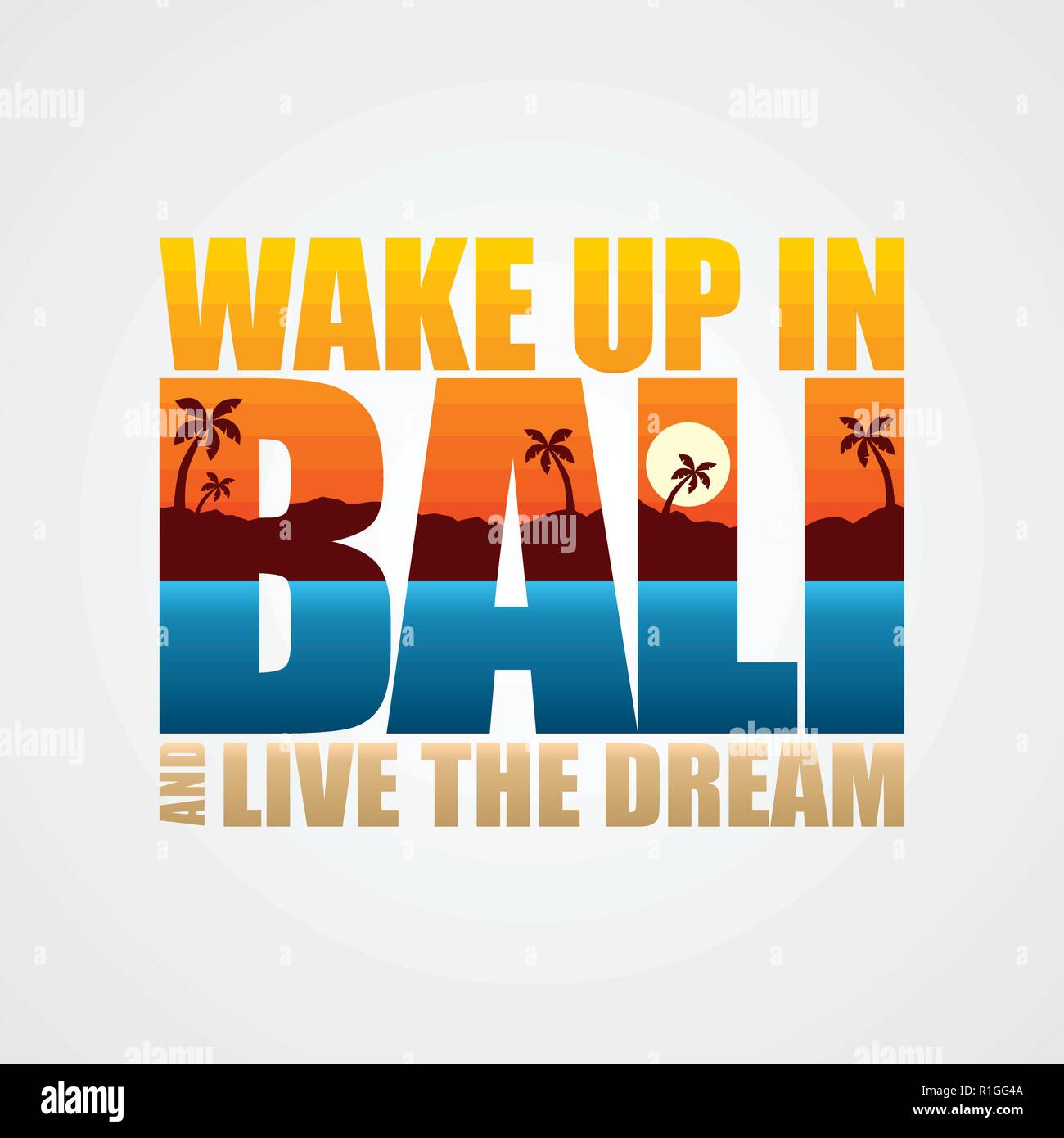 bali beach indonesia holiday vacation theme art sign symbol vector ...