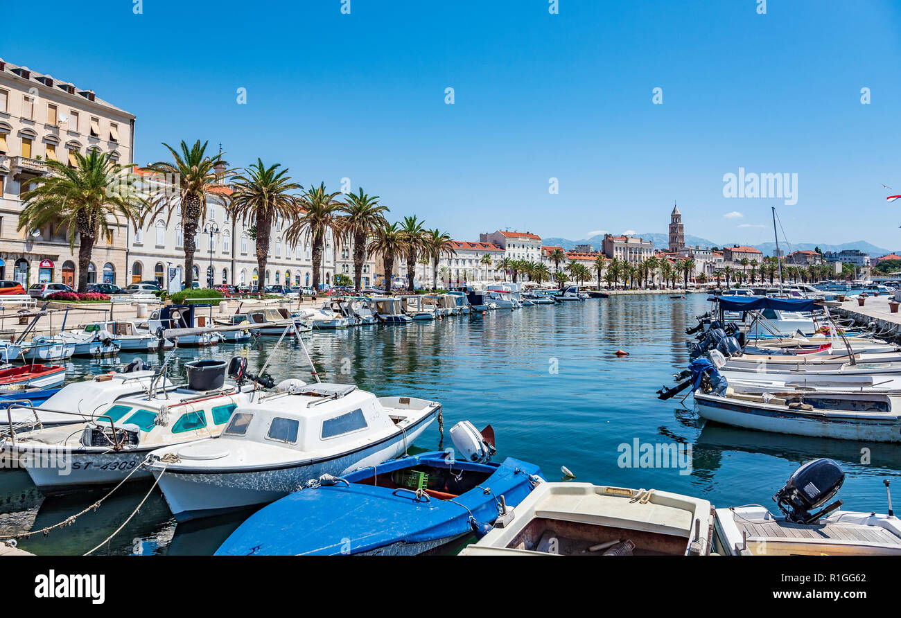 View of the main embankment and moored boats Stock Photo - Alamy