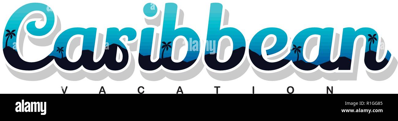 caribbean summer holidays beach sign symbol vector art Stock Vector ...