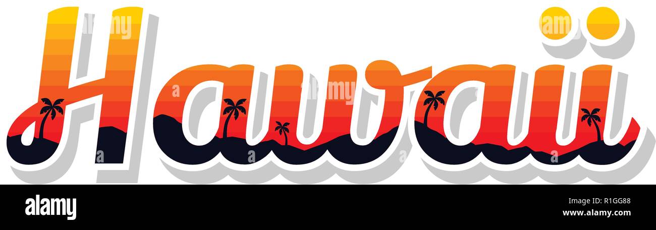 summer holidays hawaii beach sign symbol vector art Stock Vector Image ...