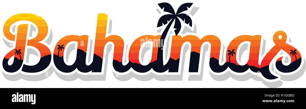 bahamas summer holidays beach sign symbol vector art Stock Vector Image ...