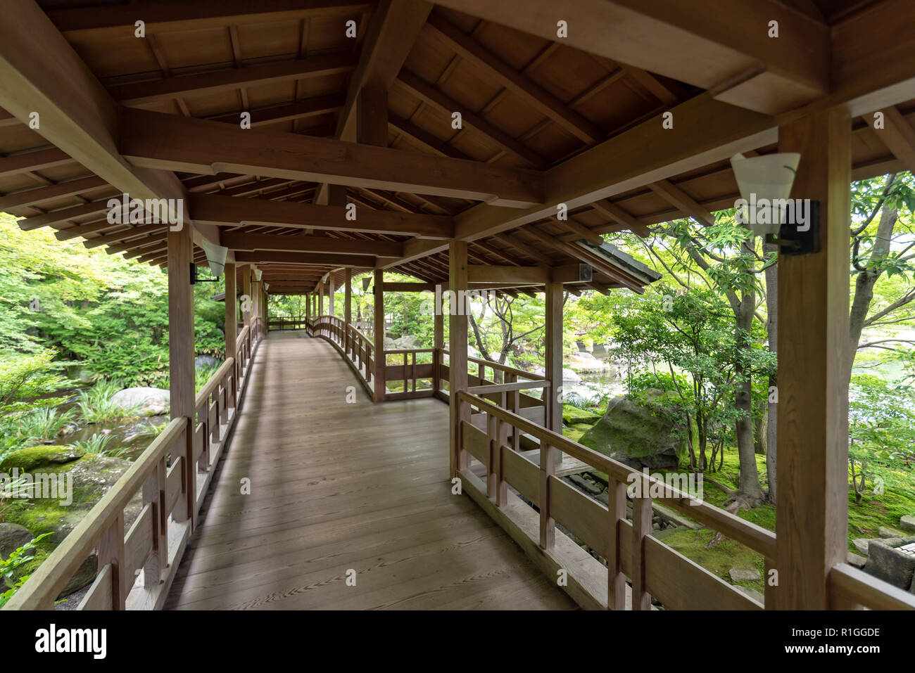 Beautiful corridor of the Japanese temple Stock Photo - Alamy