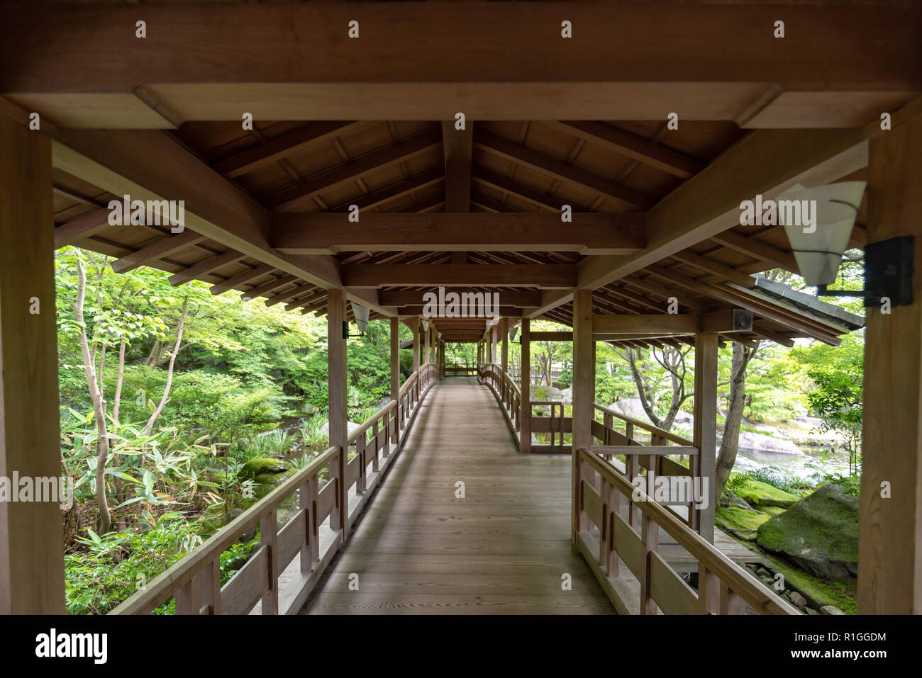 Beautiful corridor of the Japanese temple Stock Photo - Alamy