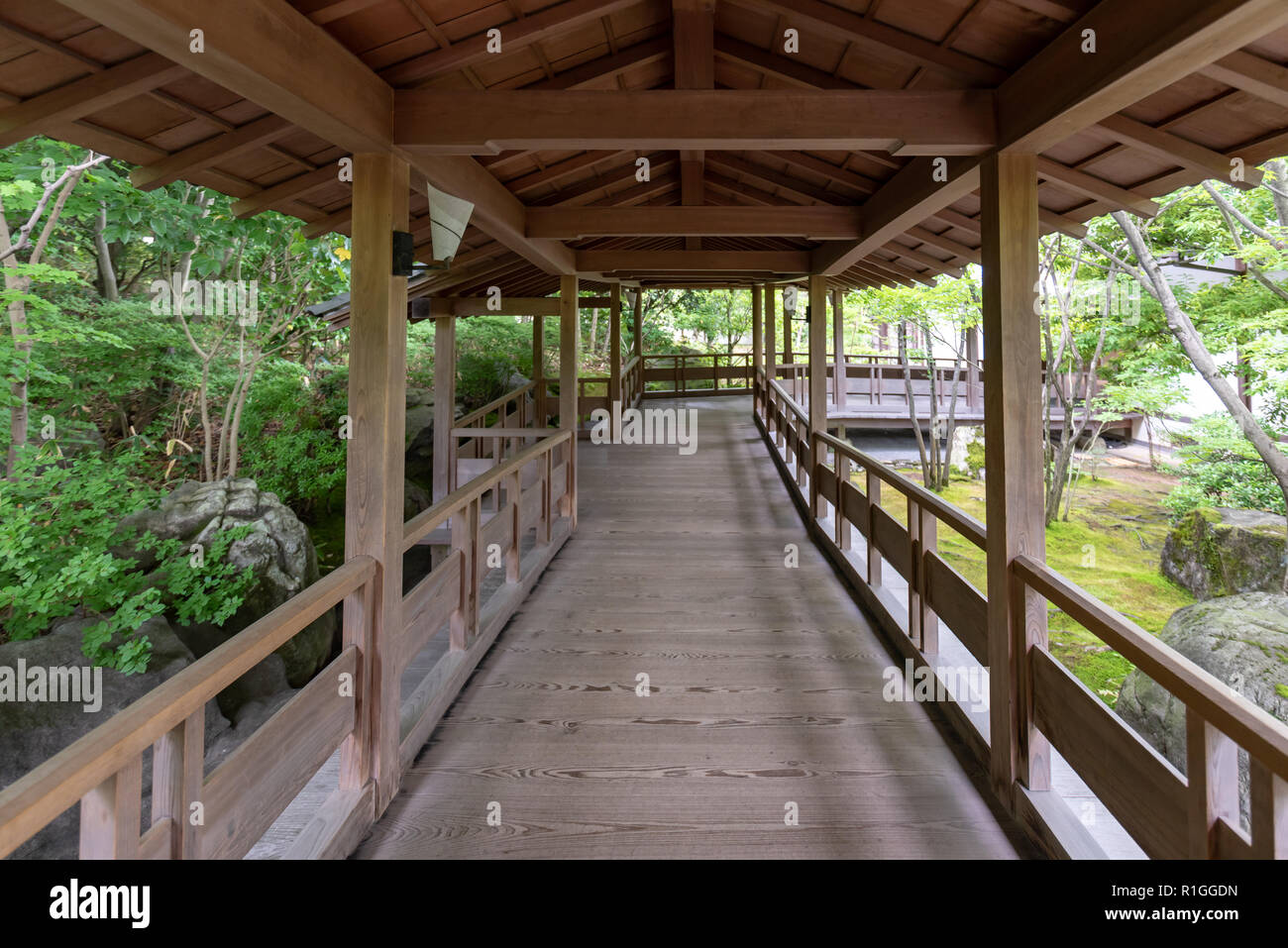 Beautiful corridor of the Japanese temple Stock Photo - Alamy