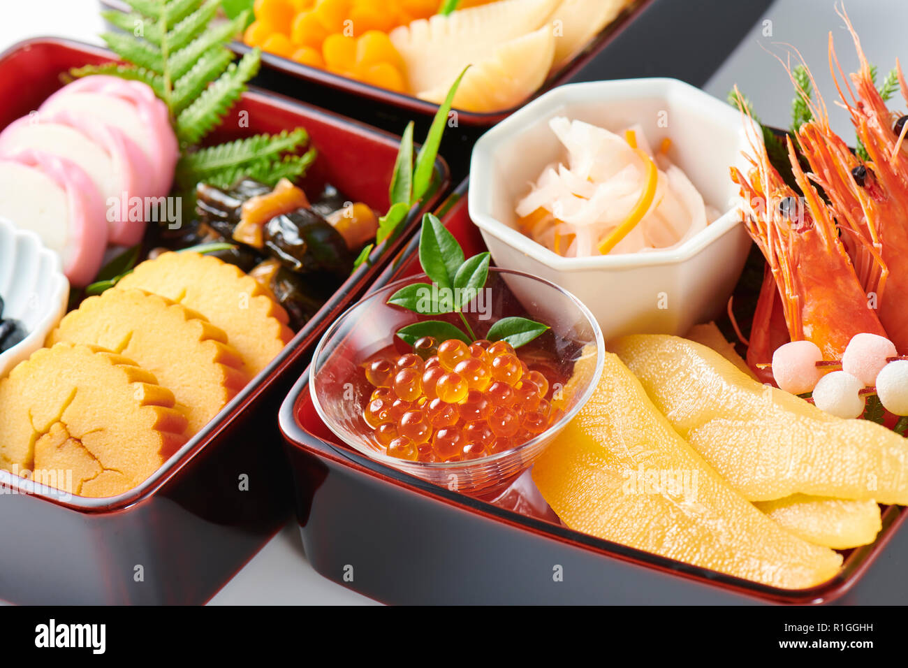 Japanese New Year traditional Osechi dishes Stock Photo - Alamy