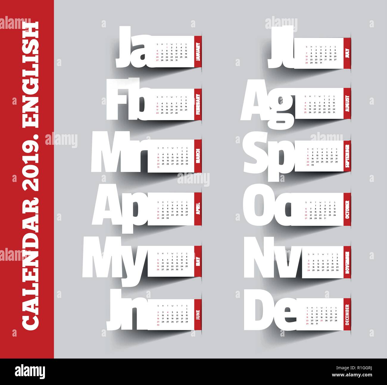 Paper calendar Stock Vector Images - Alamy