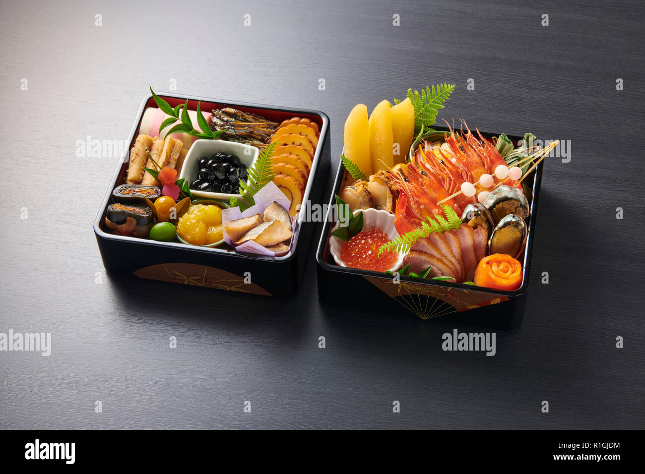 Japanese New Year traditional Osechi dishes Stock Photo - Alamy