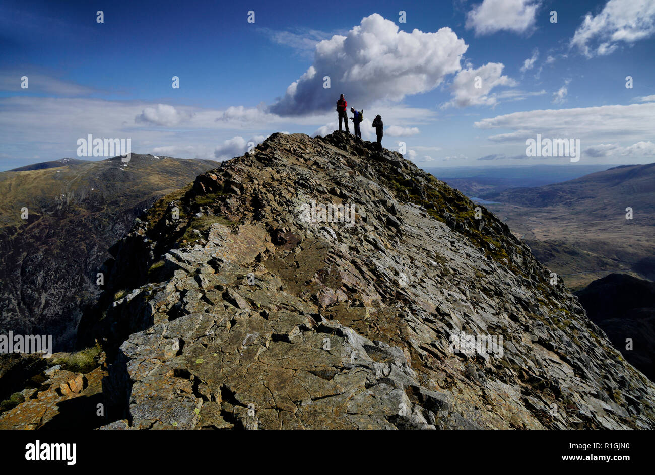 Crib Goch Snowdon Scrambling High Resolution Stock Photography and ...