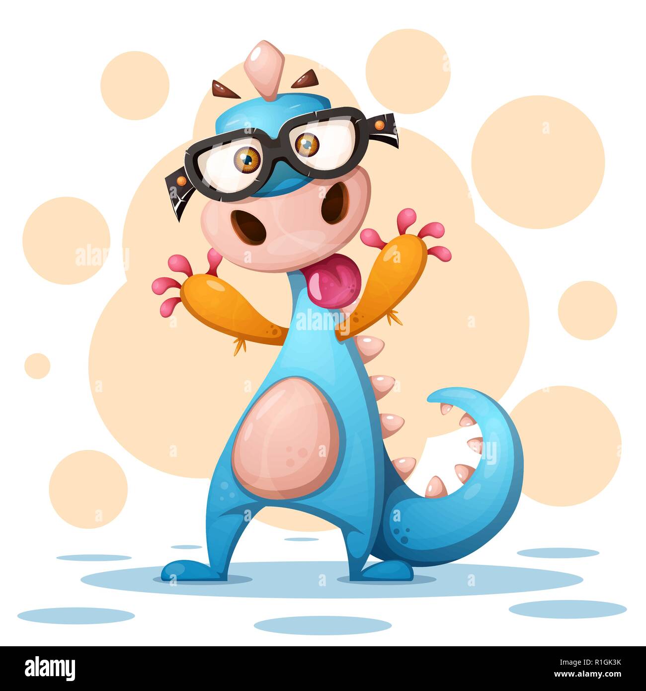 Cute, funny, pretty dino, dinosaur characters Stock Vector Image & Art ...